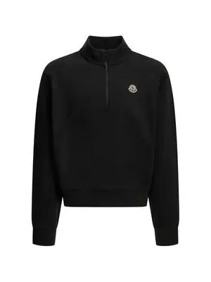 Moncler Logo-patch Quarter-zip Sweatshirt - Black