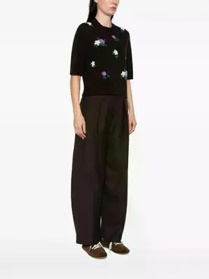 Maje Floral-beaded Short-sleeve T-shirt