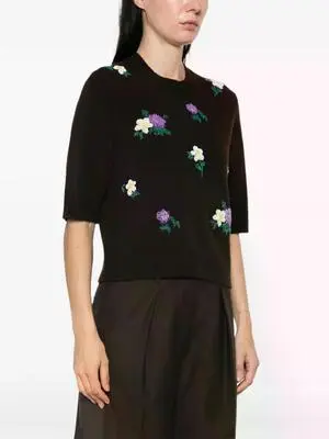 Maje Floral Beaded Short-sleeve T-shirt