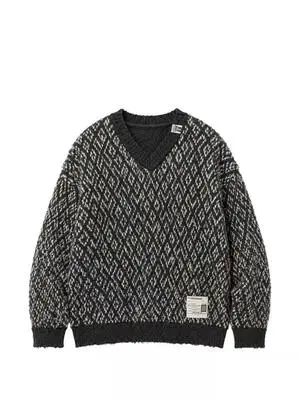 Mihara Yasuhiro Diamond Knit V-neck Sweater