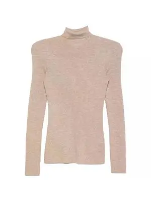 Maje Ribbed Knit Roll Neck Sweater