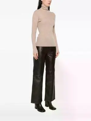 Maje Ribbed Knit Roll Neck Sweater