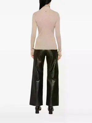 Maje Ribbed Knit Roll Neck Sweater