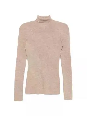 Maje Ribbed Knit Roll Neck Sweater