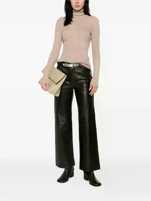 Maje Ribbed Knit Roll Neck Sweater
