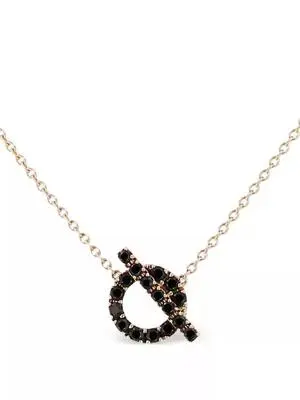 Hermès 18k Rose Black Spinel Pendant Necklace
