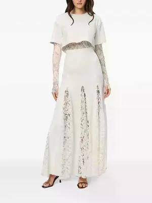 HAMZA Osaka Lace-panelled Cropped Top By - White