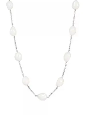 DOWER & HALL Baroque Luna Pearl Chain Necklace - Silver