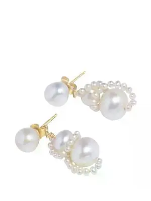 Completedworks Pearl Embellished Drop Earrings