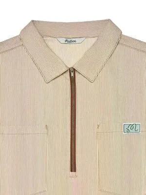 MALBON The Hickory Stripe-print Shirt - Neutrals