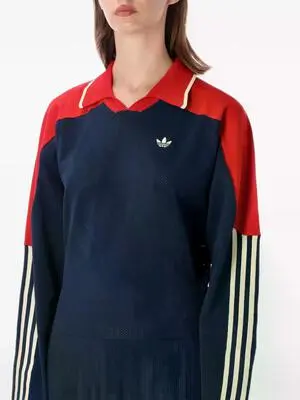 Adidas Colour-block Mesh-knit Mini Dress