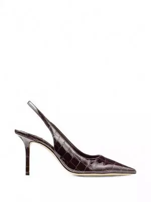 JIMMY CHOO Love Slingback 85mm Pumps In Croc-embossed Leather