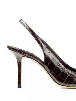 JIMMY CHOO Love Slingback 85mm Pumps In Croc-embossed Leather