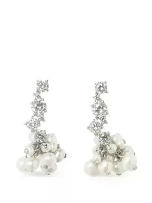 Completedworks Pearl And Zirconia Drop Earrings