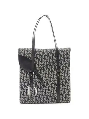 Dior 2000s Trotter Saddle Tote Bag - Grey
