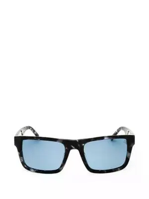 Timberland Rectangle Frame Sunglasses With Tortoiseshell Effect And Blue Lenses - Grey