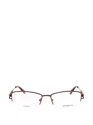 LIZ CLAIBORNE Titanium Rectangle Eyeglasses - Red
