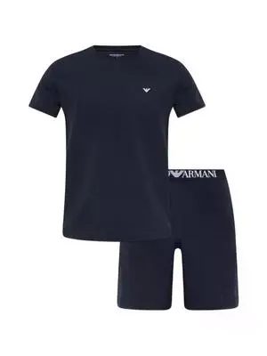 Emporio Armani Logo-waistband Pajamas - Blue