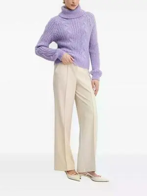 MORGAN Cable-knit Roll-neck Sweater