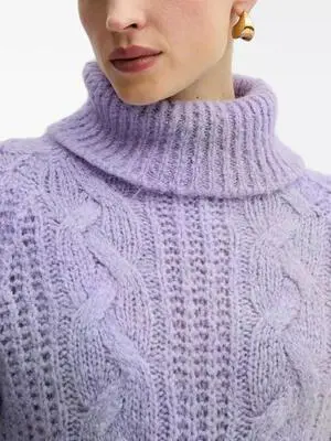 MORGAN Cable-knit Roll-neck Sweater