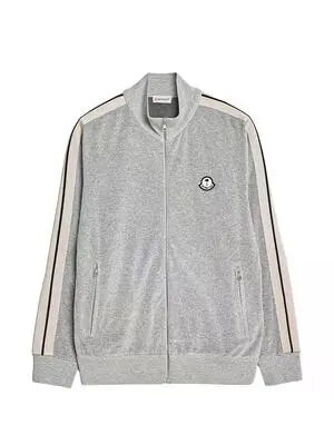 Palm Angels X Moncler Genius Logo-patch Side-stripe Jacket - Grey