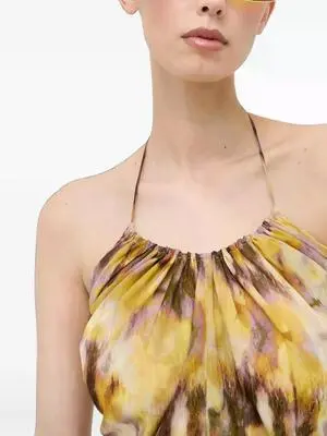 MORGAN Abstract Print Halterneck Top