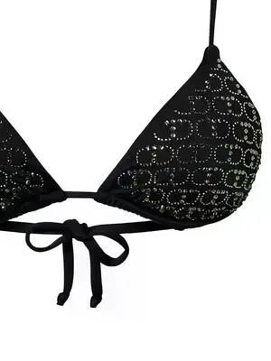 TWINSET Embellished Triangle Bikini Top - Black