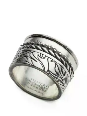 MAISON MARGIELA Floral-engraved Layered Ring