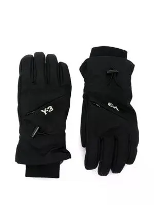 Y3 Logo Print Zip Detail Gloves