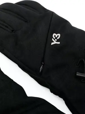 Y3 Logo Print Zip Detail Gloves