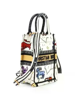 Dior Book Phone Bag Pixel Zodiac Embroidered Canvas Mini Tote Bag