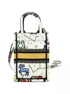 Dior Pixel Zodiac Embroidered Canvas Mini Tote Bag