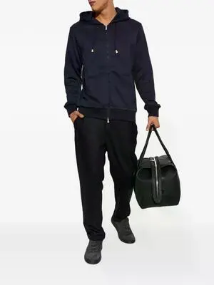 Eleventy Zip-up Drawstring Hoodie - Blue