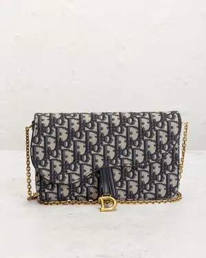 Dior Oblique Saddle Wallet On Chain
