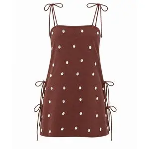 PALM COLLECTIVE Dede Cowrie Shell Beaded Dress