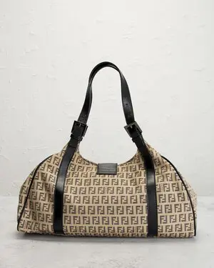 FWRD RENEW Fendi Zucca Canvas Shoulder Bag
