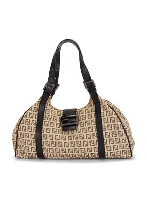 Fendi Zucca Canvas Shoulder Bag - Beige