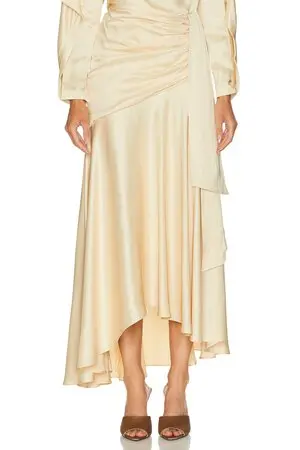 Zimmermann Ascent Draped Maxi Skirt - Cream