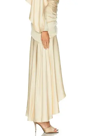 Zimmermann Ascent Draped Maxi Skirt - Cream