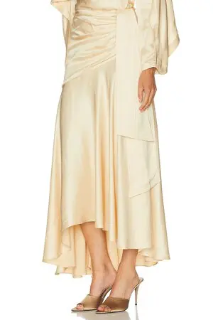 Zimmermann Ascent Draped Maxi Skirt - Cream
