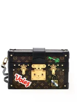 LOUIS VUITTON Petite Malle Limited Edition Patches Monogram Canvas Crossbody Bag - Brown