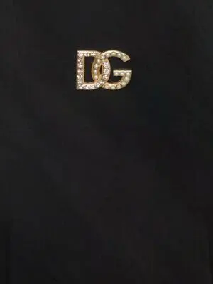 Dolce & Gabbana Logo Embellished Crepe Dress