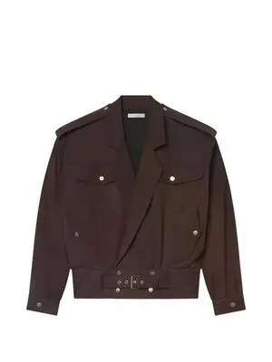 Co Belted Epaulette Military Jacket - Brown