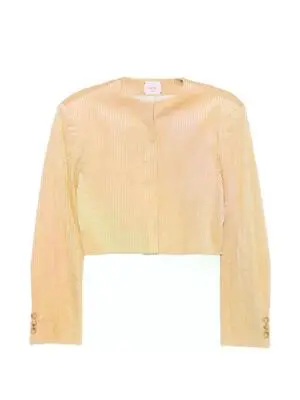 ALYSI Corduroy Cropped Jacket - Neutrals