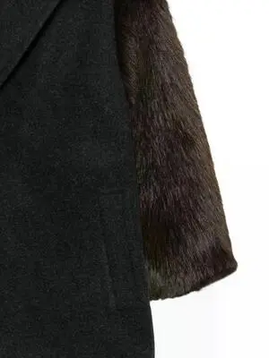 ALYSI Soft Over Faux-fur Sleeve Coat