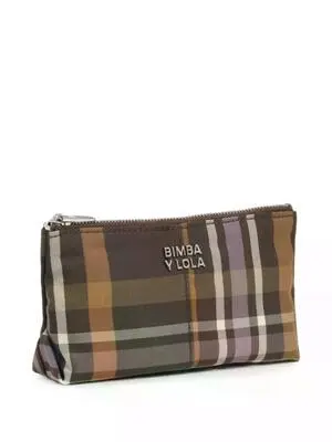 Bimba Y Lola Hunter Green Tartan Jacquard Coin Purse - Brown