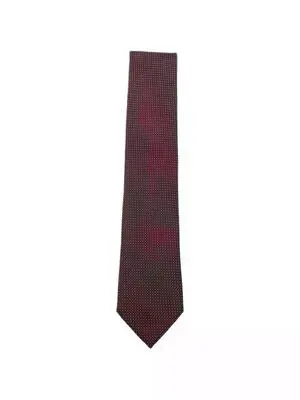 Zegna Micro-patterned Neck Tie - Red