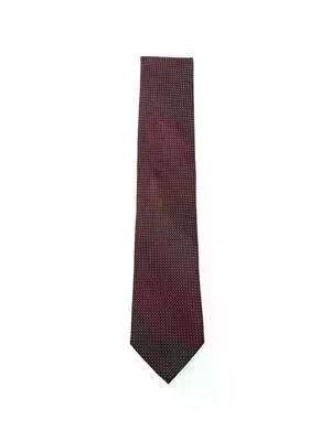 Zegna Micro-patterned Neck Tie - Red
