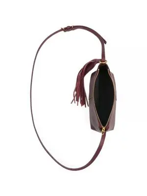 Bimba Y Lola Burgundy Leather Mini Cross Body Bag