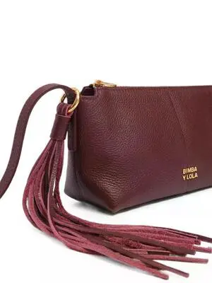 Bimba Y Lola Burgundy Leather Mini Cross Body Bag